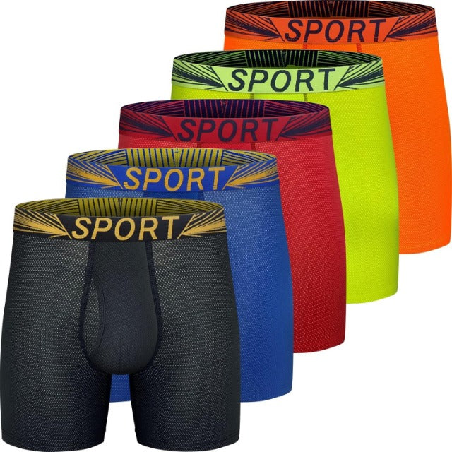 6’’Mens Boxer Briefs Mesh Knit Fast Dry Performance Sport Boxer Briefs ...